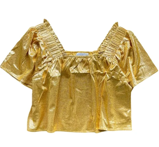 Yellow Gold Pebble Flutter Top - Queen Of Sparkles